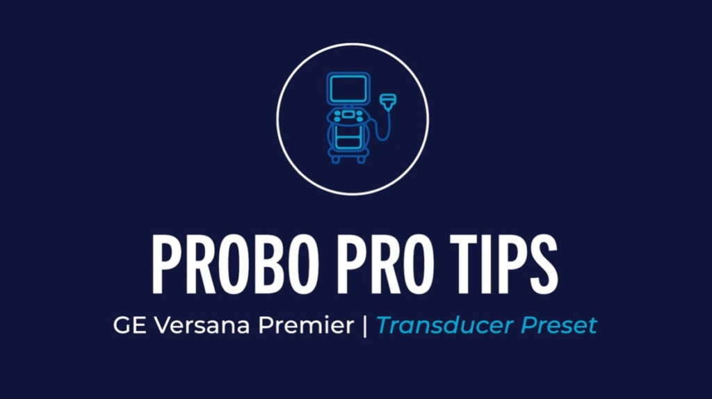 Probo Pro-Tips: Transducer Presets on the GE HealthCare Versana Premier ...